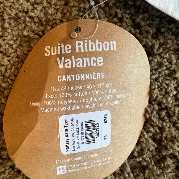 Pottery Barn Teen | Other | Pottery Barn Teen Suite Ribbon Valance ...